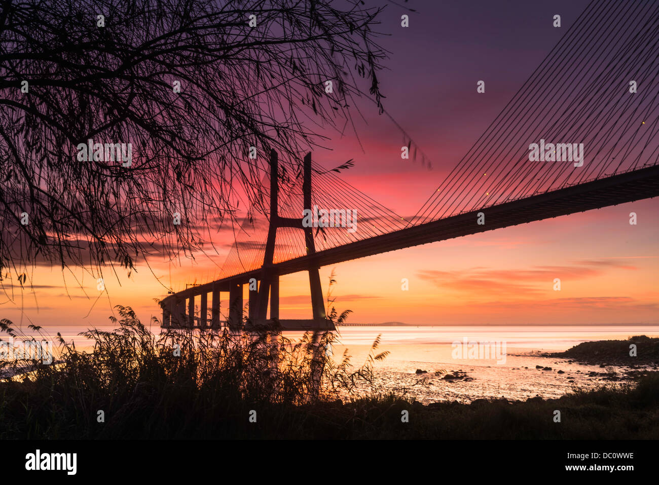 Sun rising at Lisbon Stock Photo - Alamy