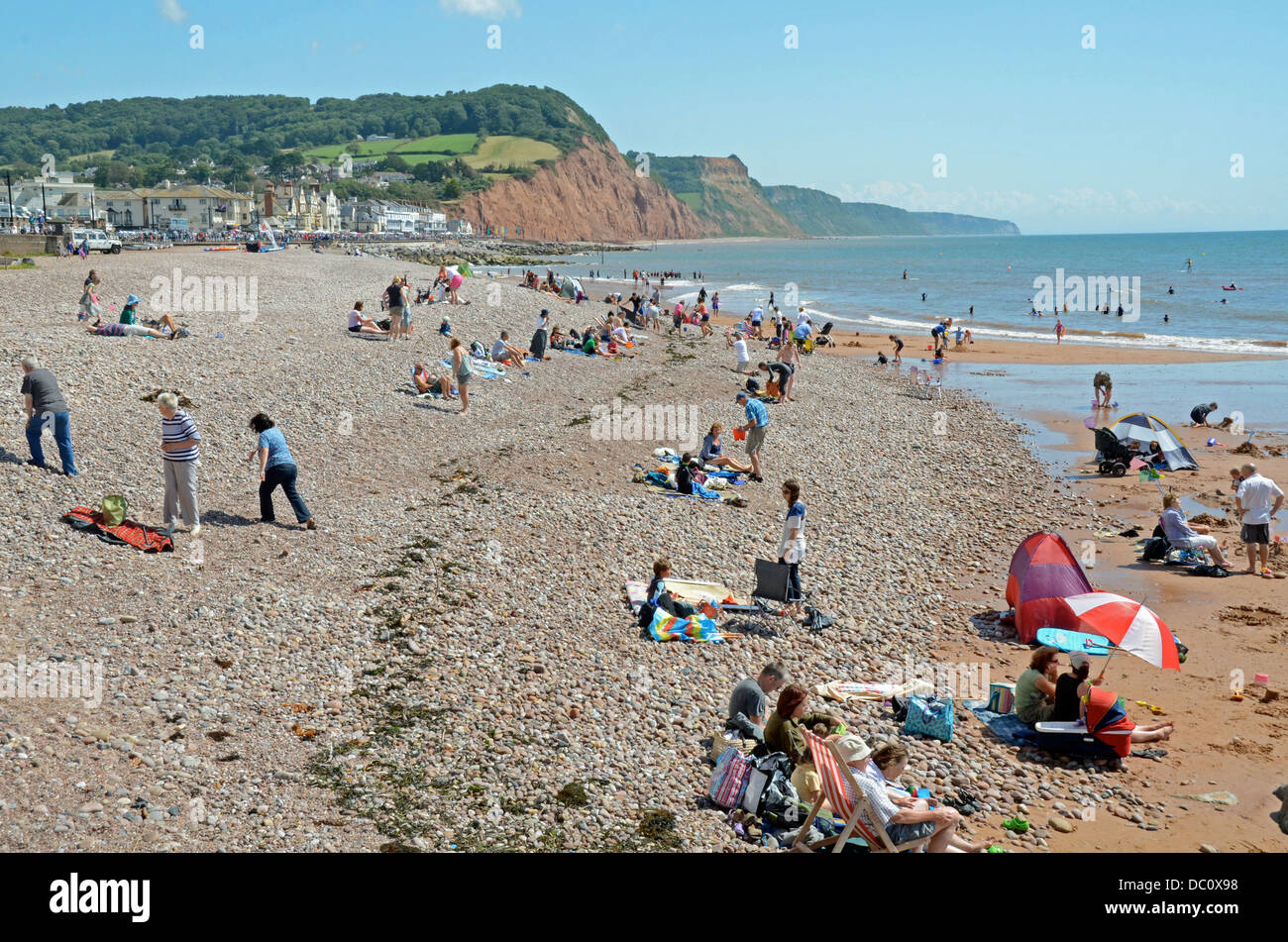 Sidmouth, Devon, beach scene Stock Photo - Alamy