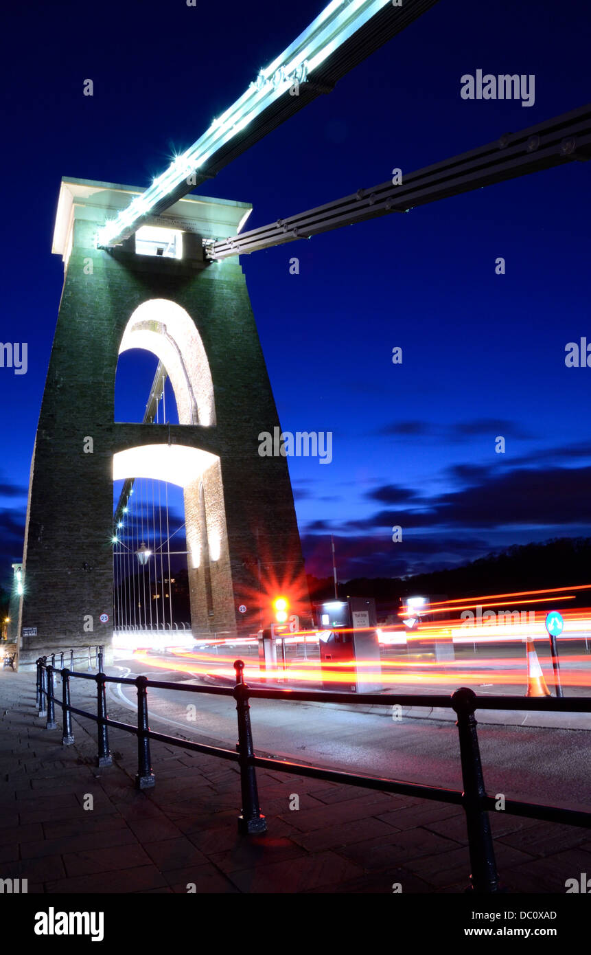 Clifton suspension bridge Bristol Clifton England UK at dusk light ...