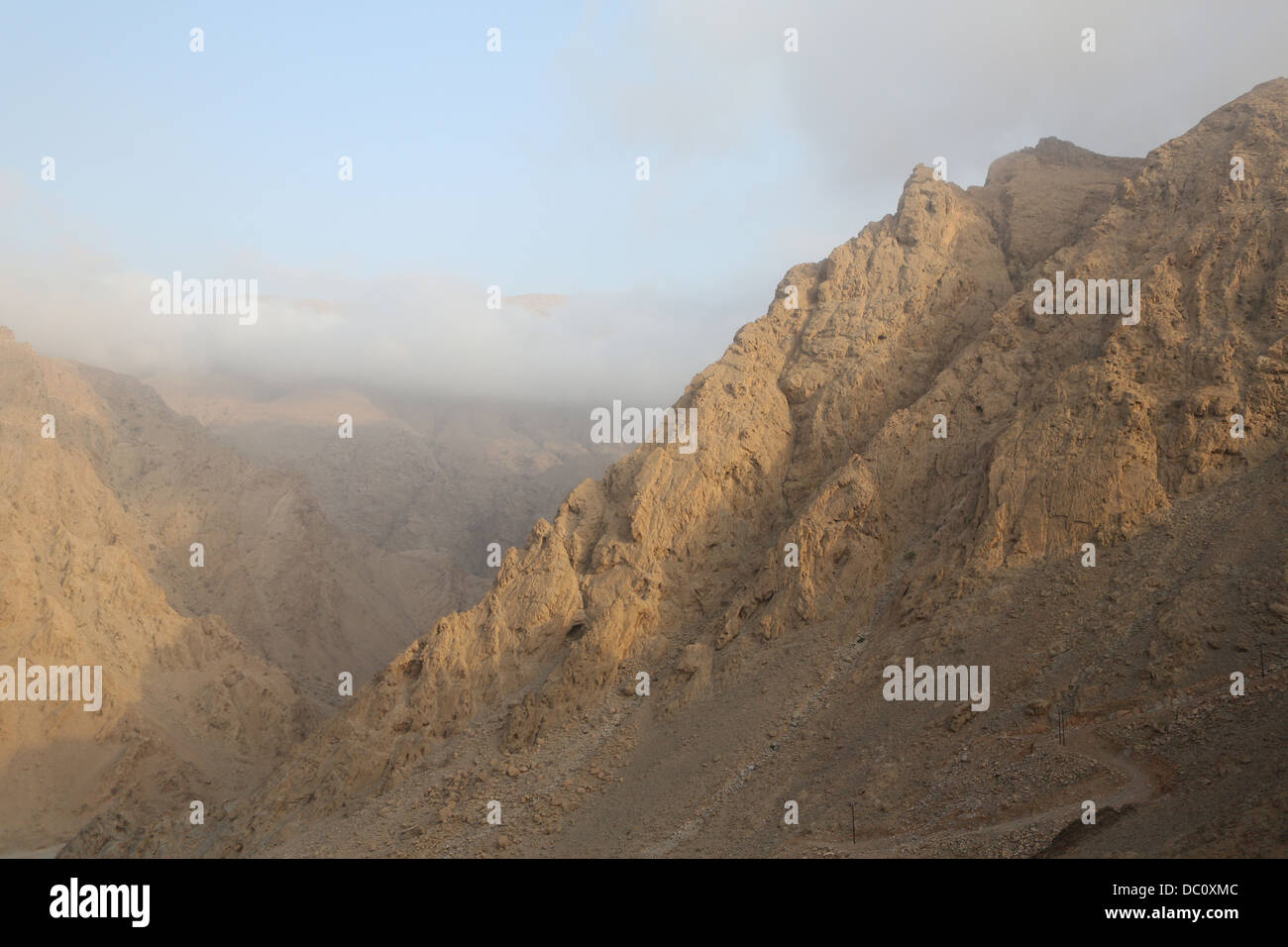 Sunrise over the Al Hajar Mountains in the Musandam Peninsula, Oman ...