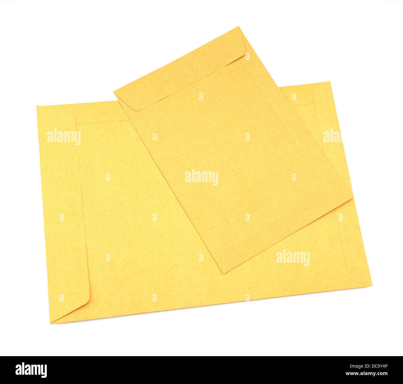 small and big brown envelope on white background Stock Photo - Alamy