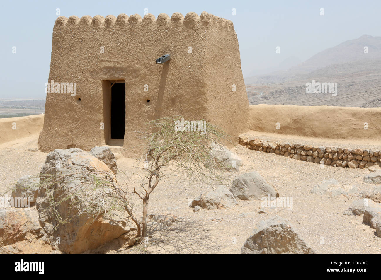 A view from atop of the historic Dhayah Fort, Ras al Khaimah Stock ...