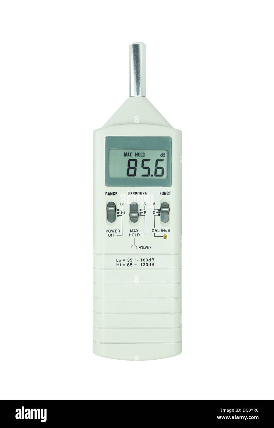 sound level meter on white background (with clipping path Stock Photo ...