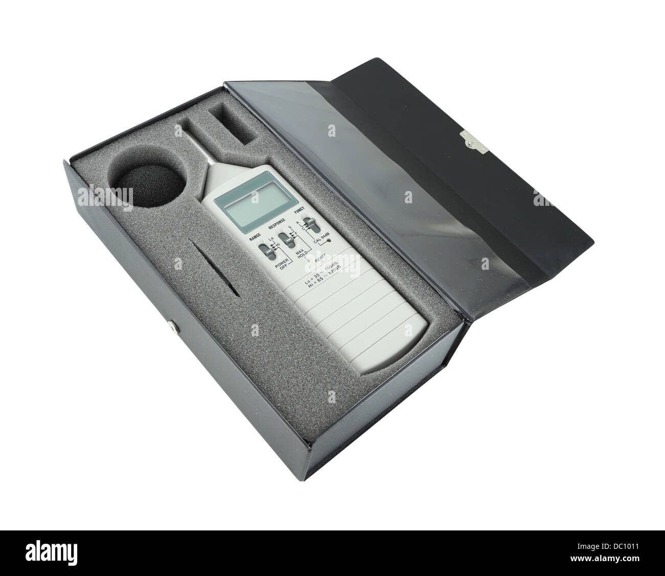 sound level meter in box (with clipping path Stock Photo - Alamy