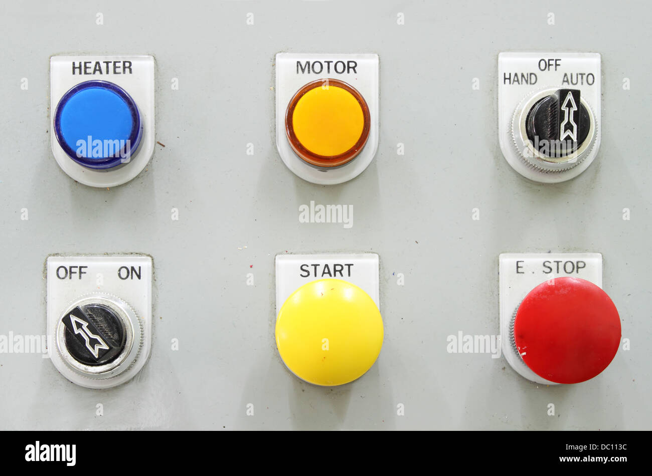 industrial switching button control panel Stock Photo - Alamy