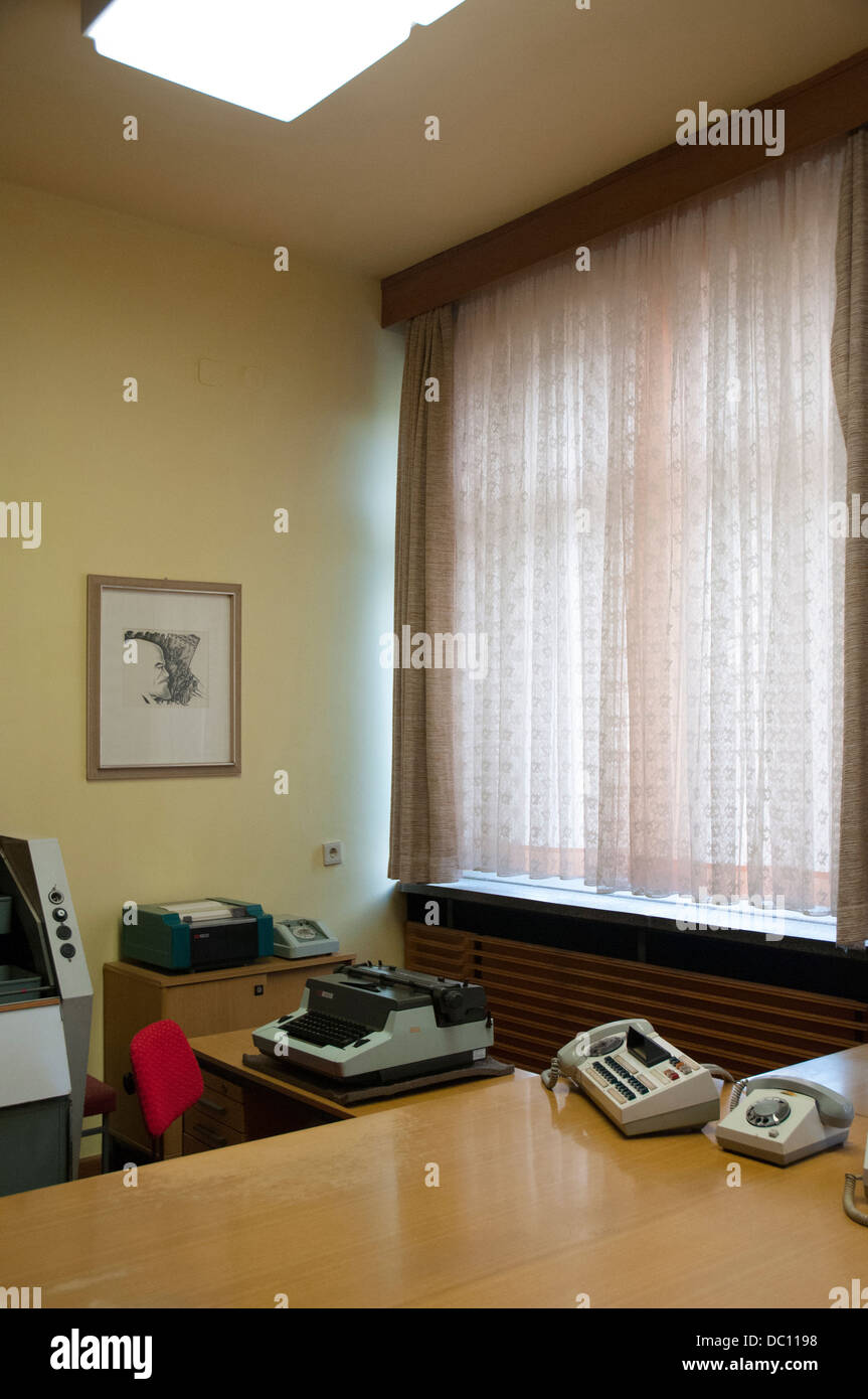 Germany, Berlin. Lichtenberg. Stasi Museum. Stasi office equipment ...