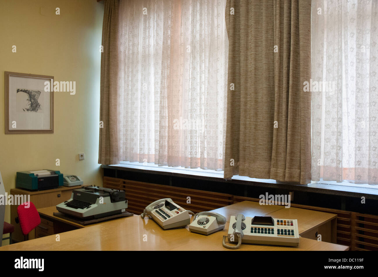 Germany, Berlin. Lichtenberg. Stasi Museum. Stasi office equipment ...