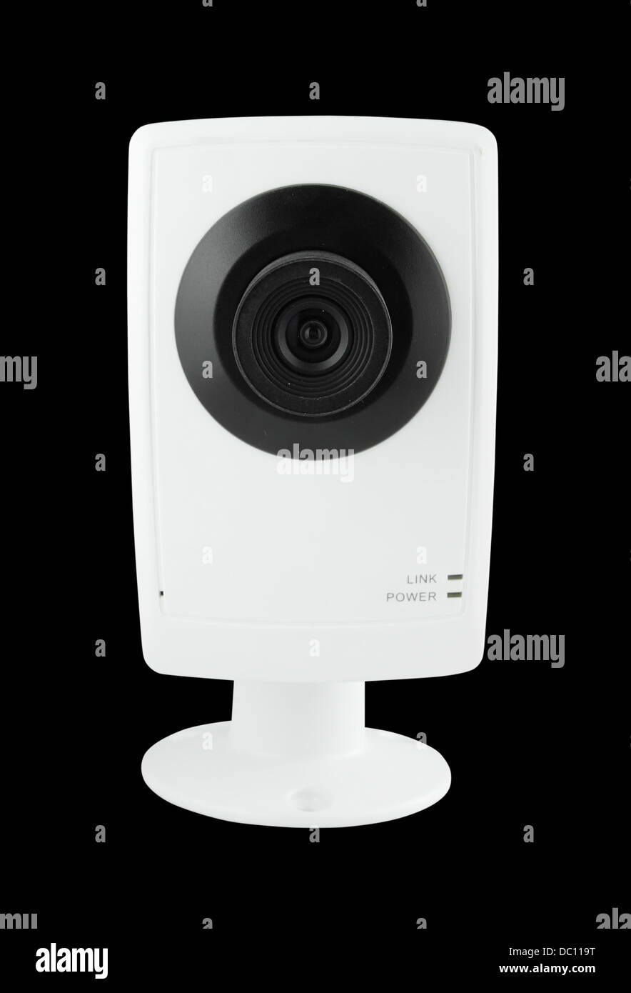 security camera on black background Stock Photo - Alamy
