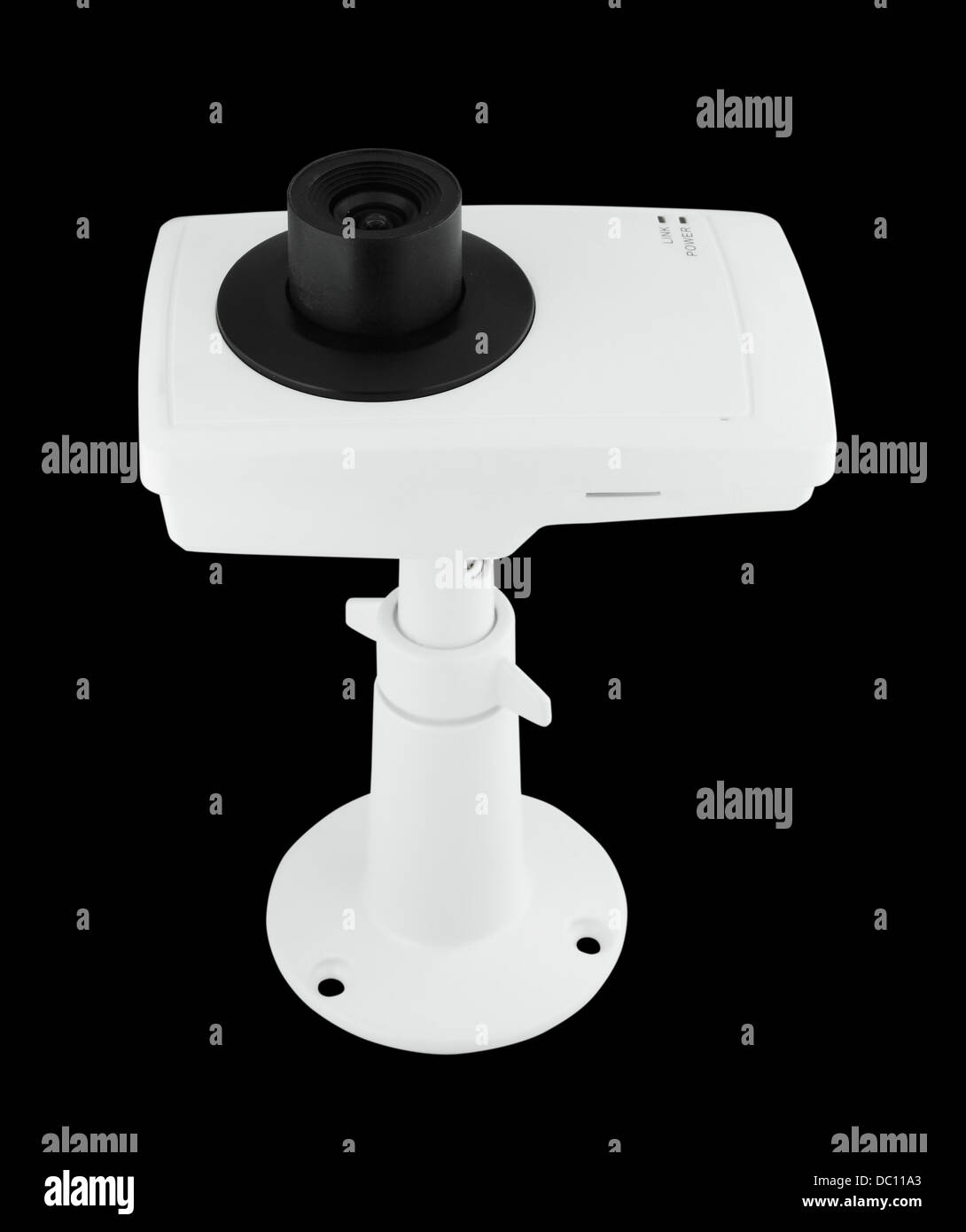 security camera on black background Stock Photo - Alamy