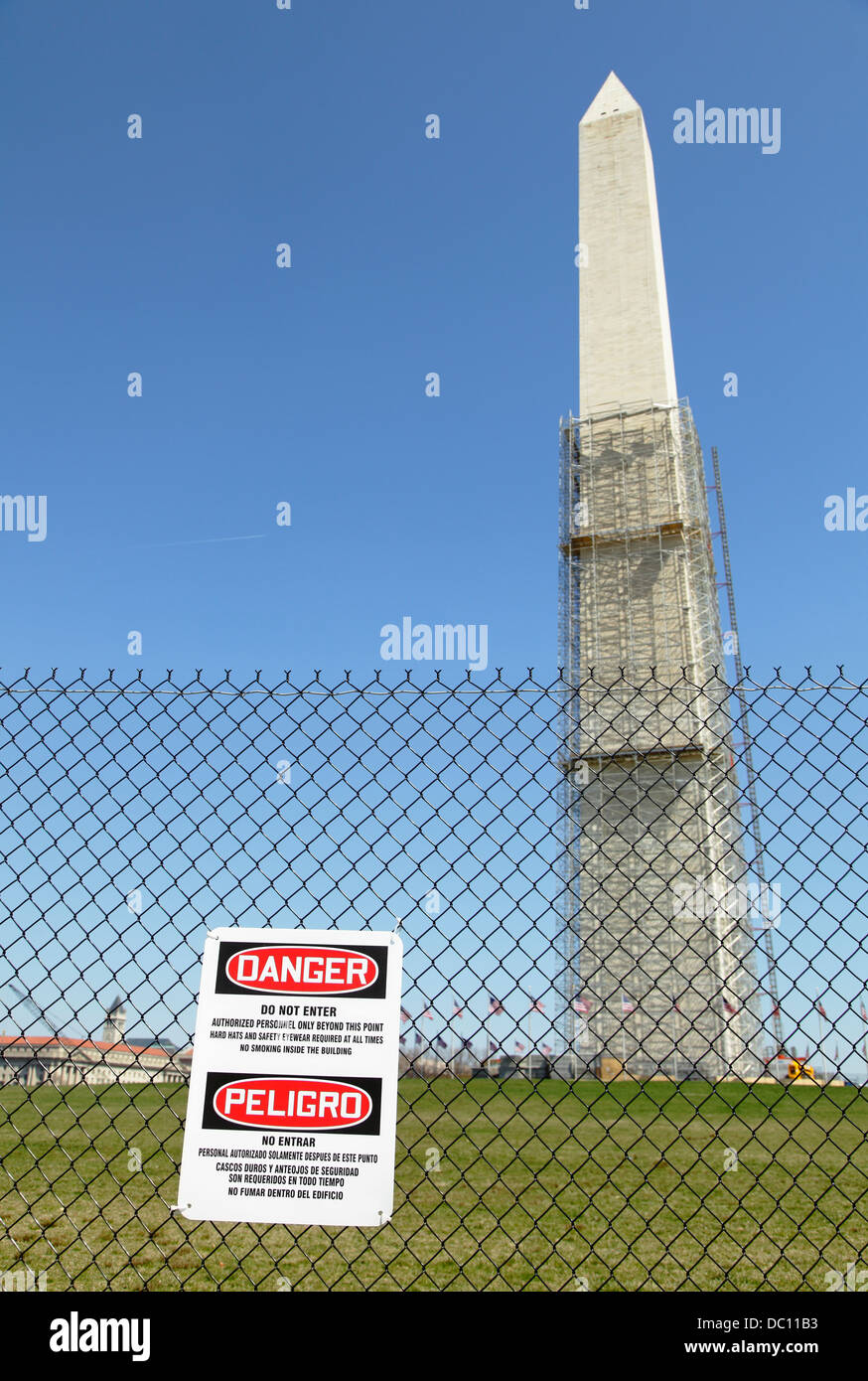 A warning sign that reads 'Do Not Enter' is posted at the Washington ...