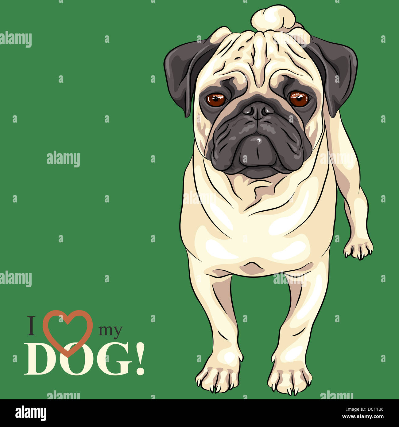 Pug drawing hi-res stock photography and images - Alamy