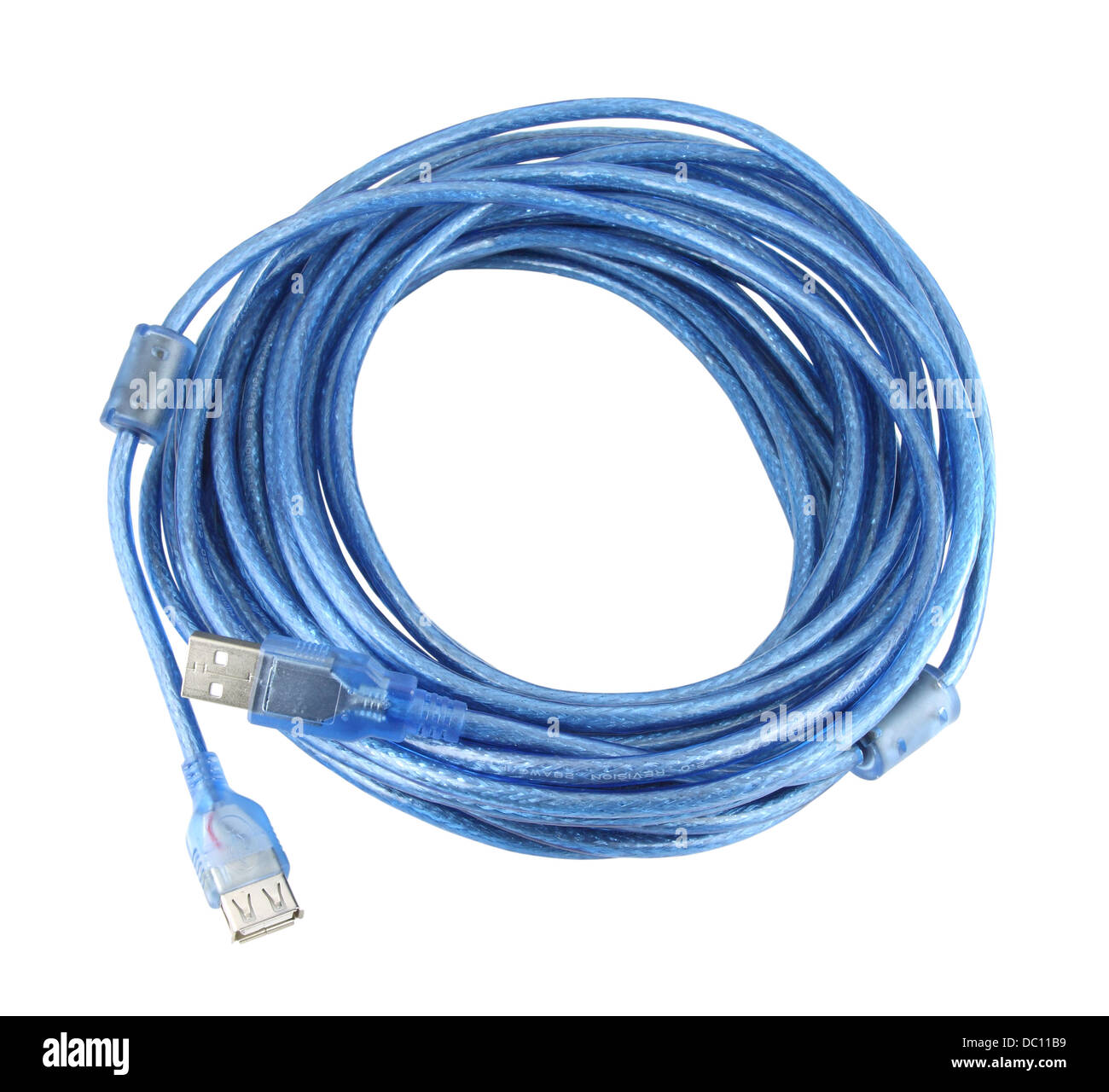 USB cable on white background Stock Photo - Alamy
