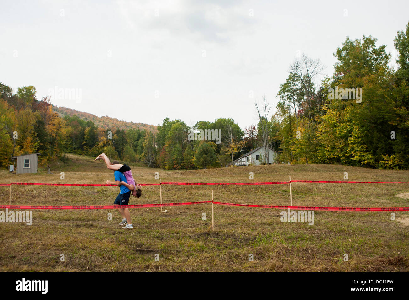 The North American Wife Carrying Championships Stock Photo - Alamy