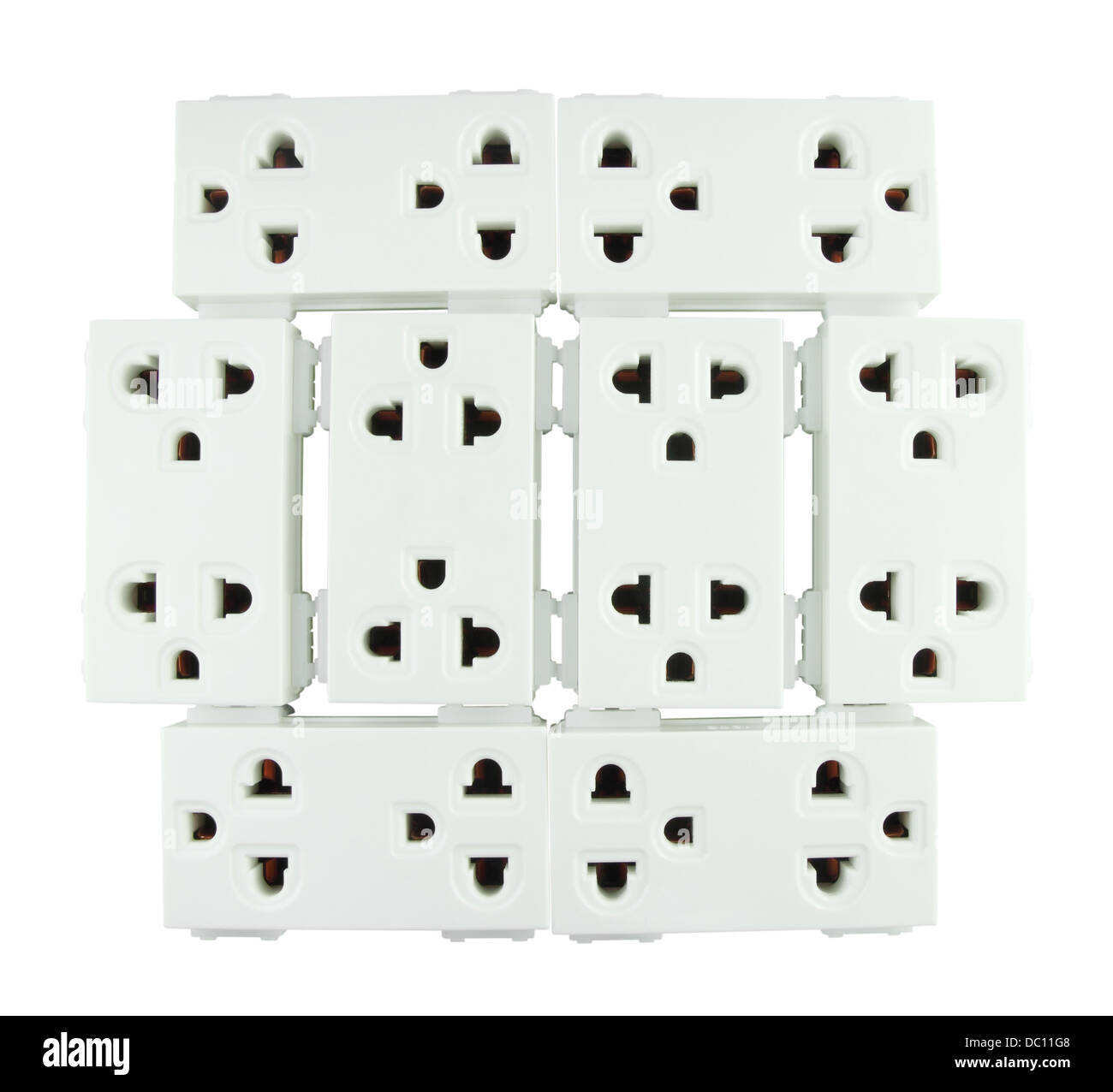 Electrical outlet (socket plug) on white background Stock Photo - Alamy