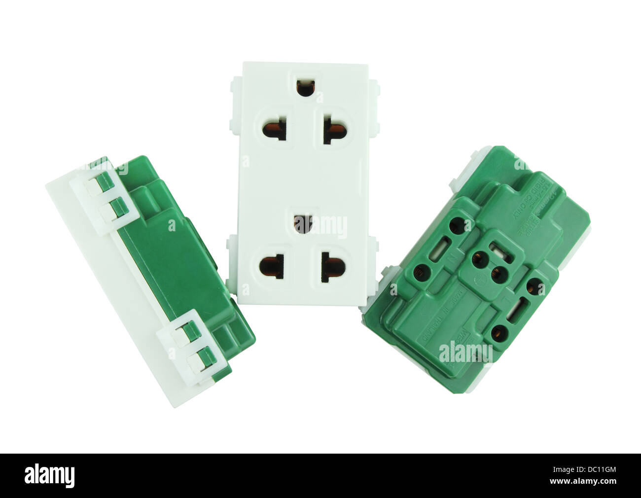 Electrical outlet (socket plug) on white background Stock Photo - Alamy
