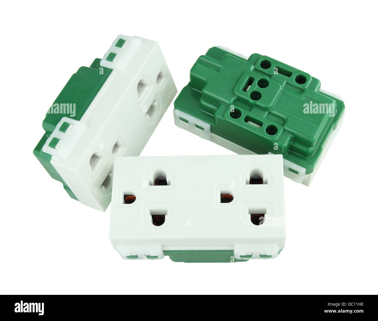 Electrical outlet (socket plug) on white background Stock Photo - Alamy