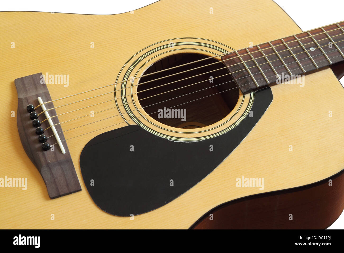close-up of acoustic classic guitar on white background Stock Photo - Alamy