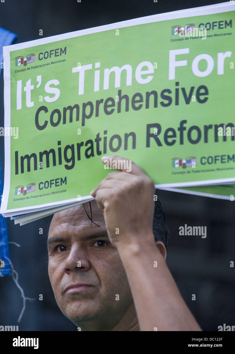 Los Angeles, California, USA. 6th Aug, 2013. An immigrant rights ...