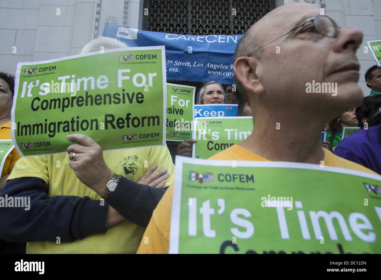 Los Angeles, California, USA. 6th Aug, 2013. Immigrant rights activists ...