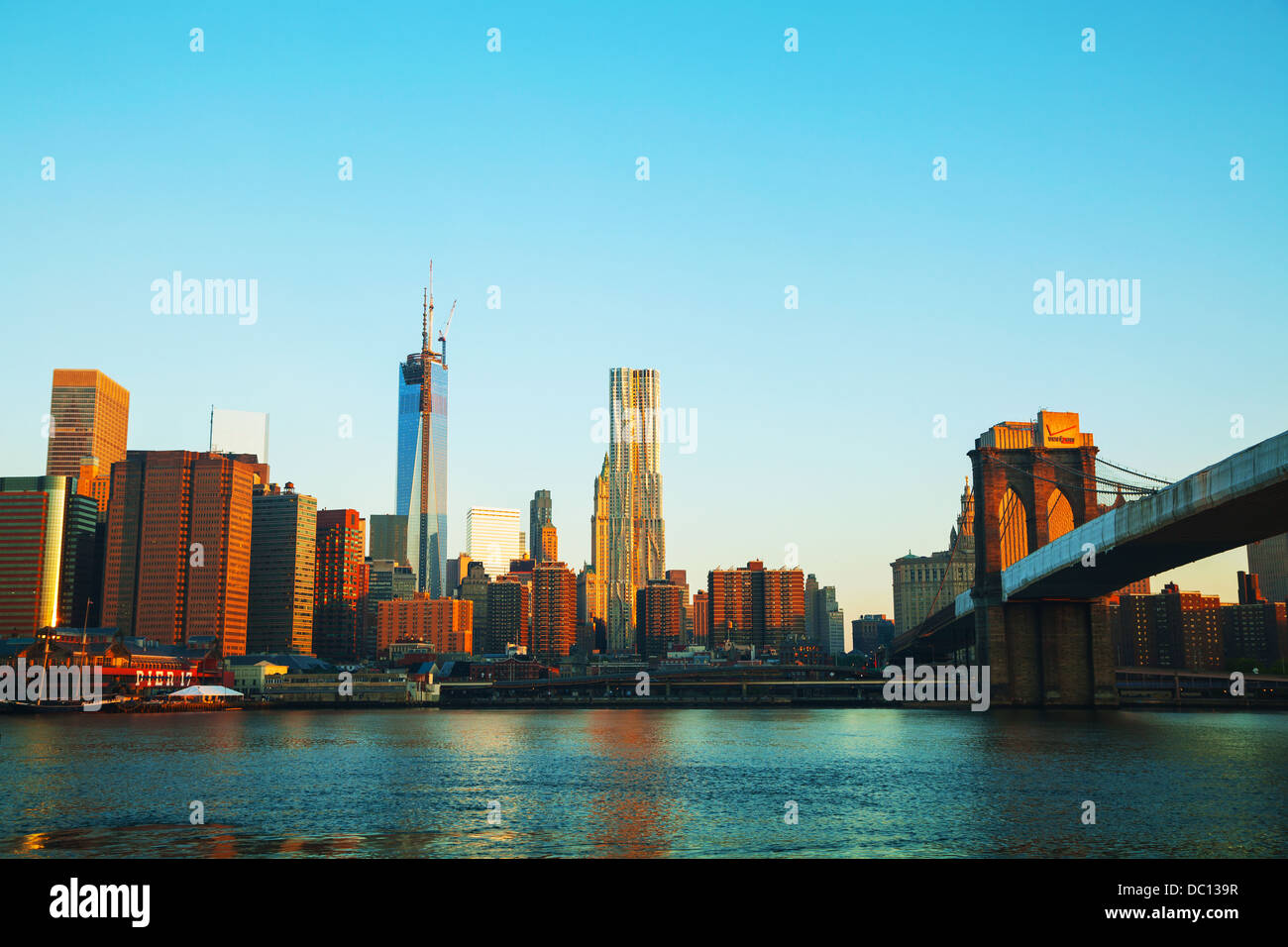 New York City in the morning at sunrise Stock Photo - Alamy