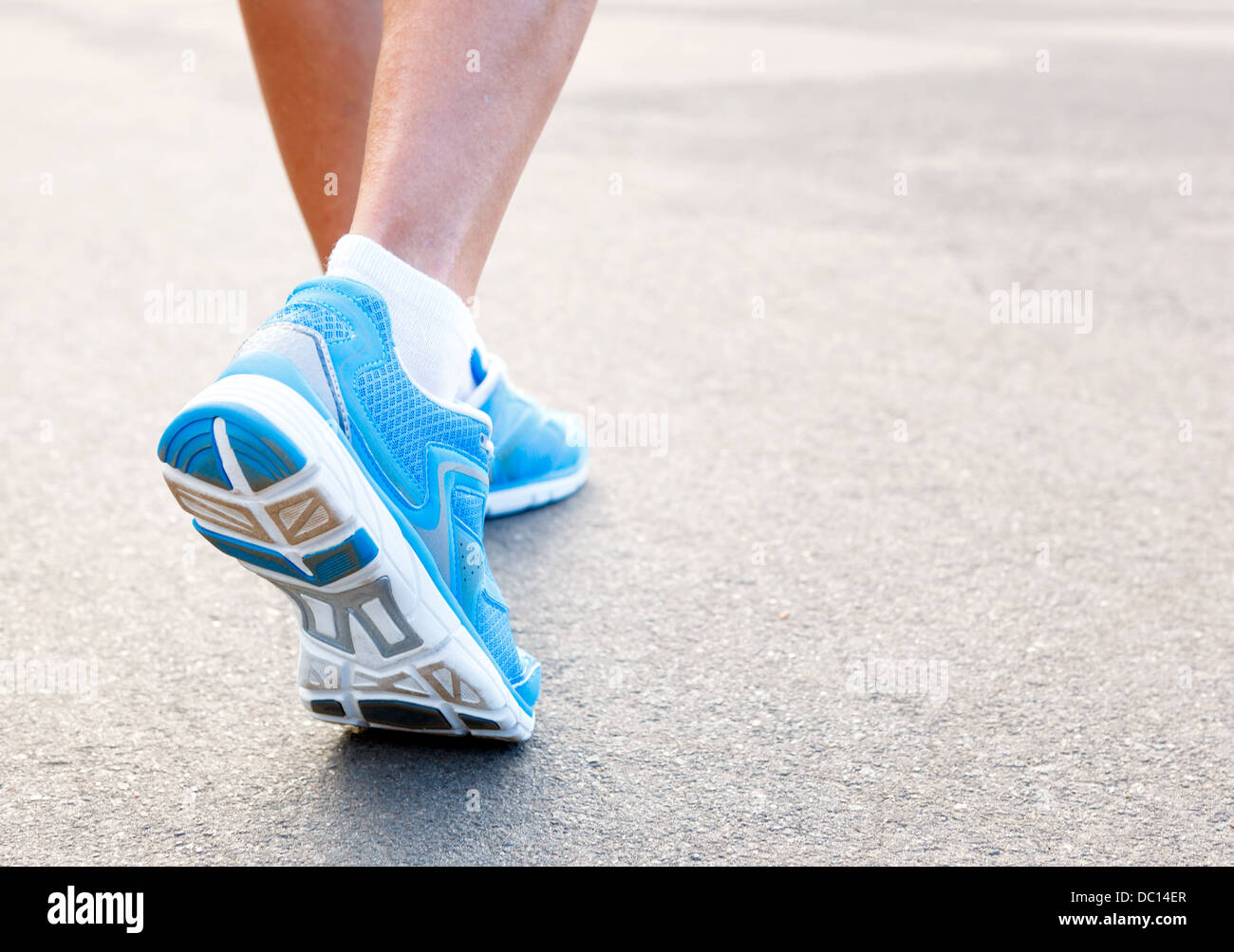 Runner Feet Running on Stadium Closeup -outdoor shot Stock Photo - Alamy