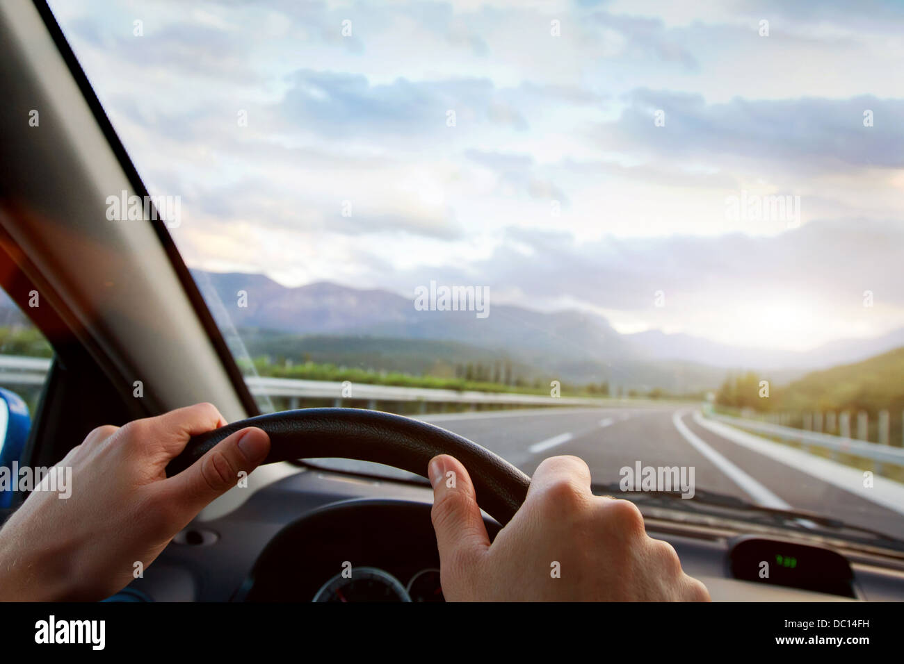 Driving view steering wheel hi-res stock photography and images - Alamy