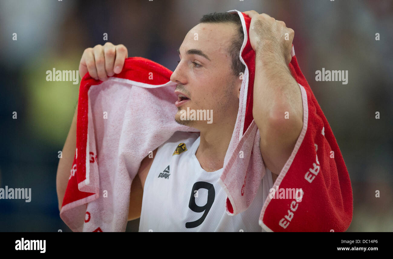 Mannheim, Germany. 06th Aug, 2013. Germany's Karsten Tadda holds a ...