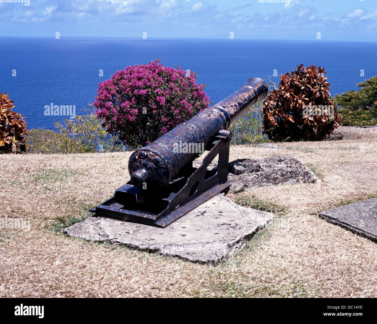 Canon on hillside at Fort Saint George, Tobago, Trinidad & Tobago ...
