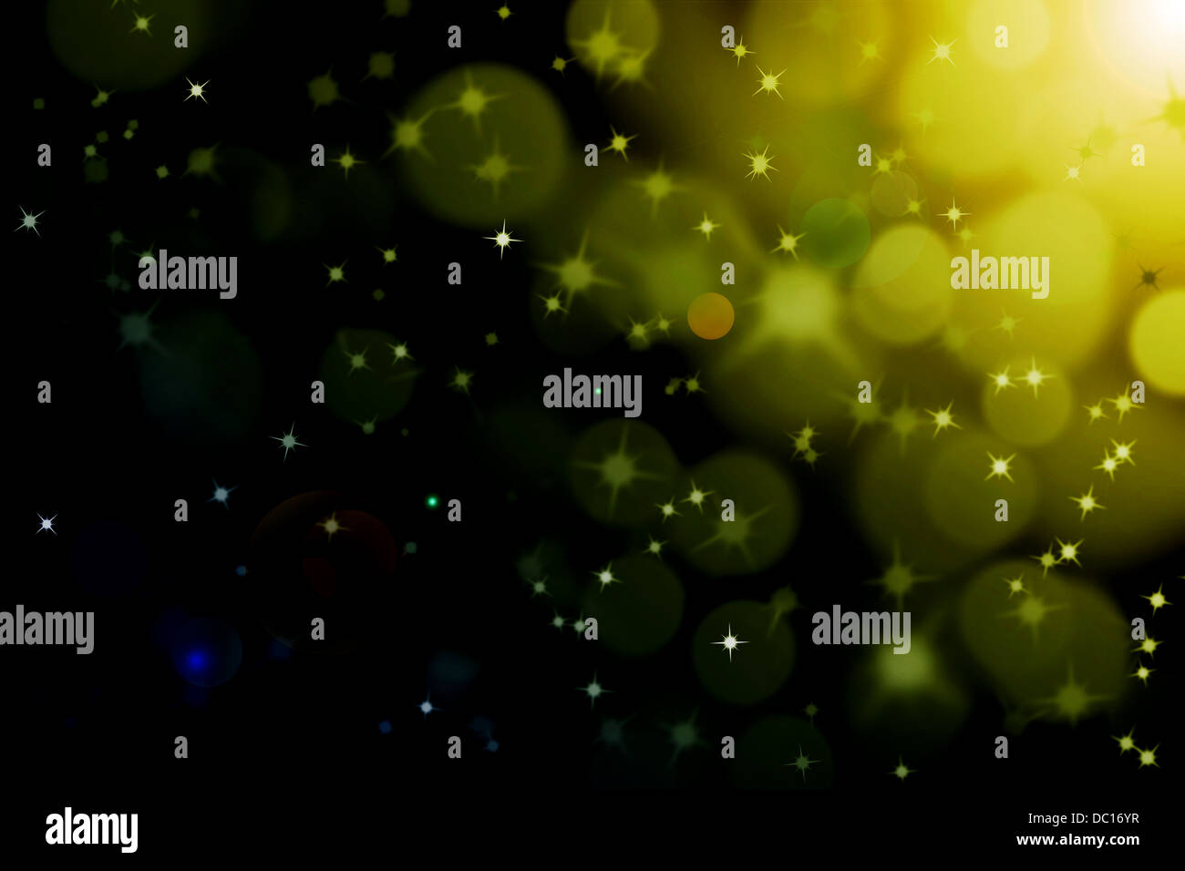 abstract magic sun light ray with glittering stars and bokeh Stock ...