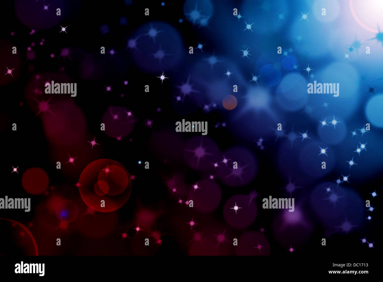 abstract magic sun light ray with glittering stars and bokeh Stock ...