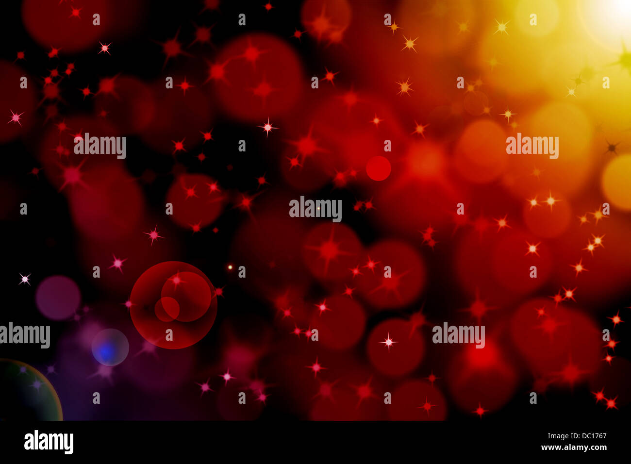 abstract magic sun light ray with glittering stars and bokeh Stock ...