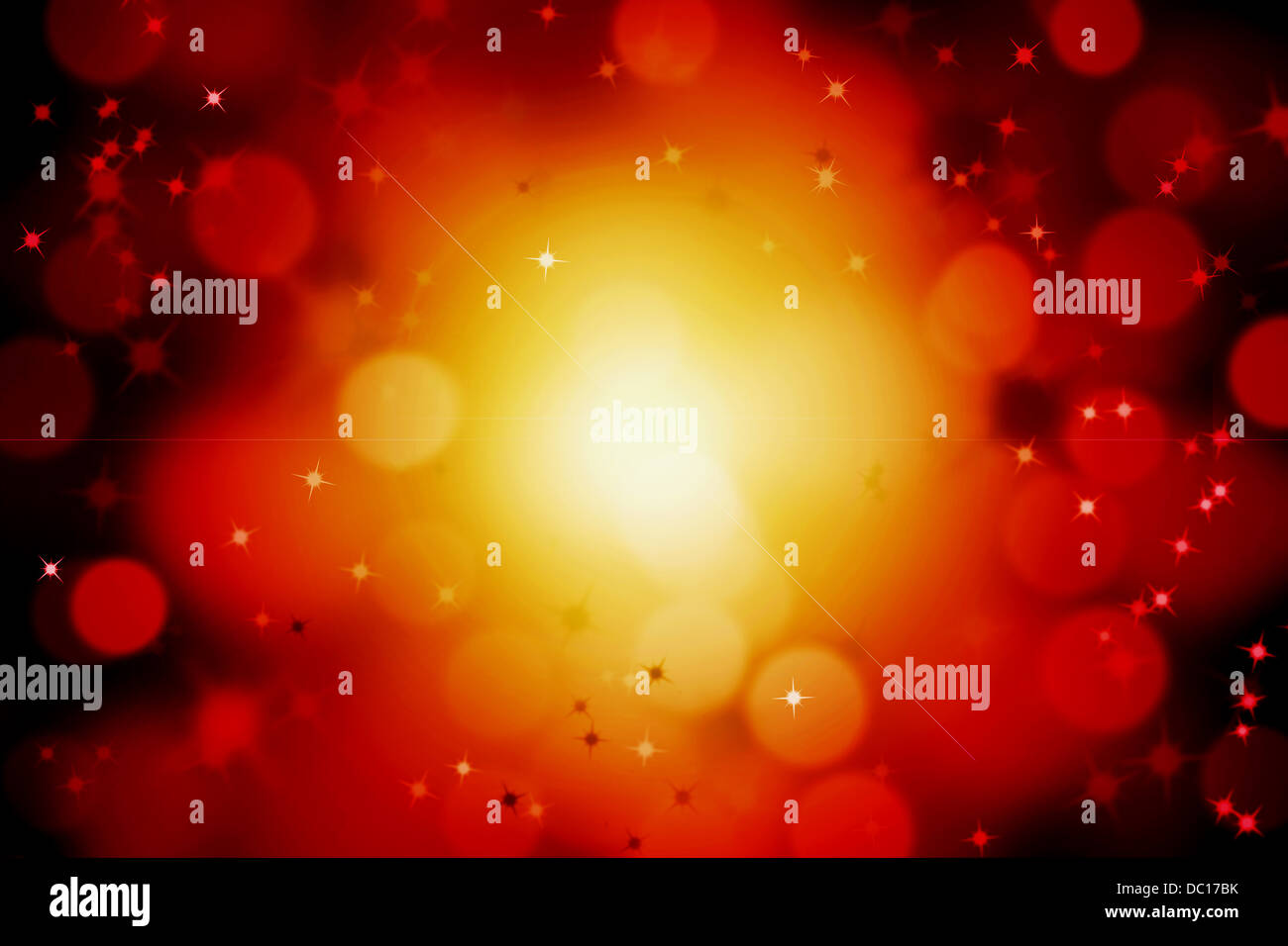 abstract magic sun light ray with glittering stars and bokeh Stock ...