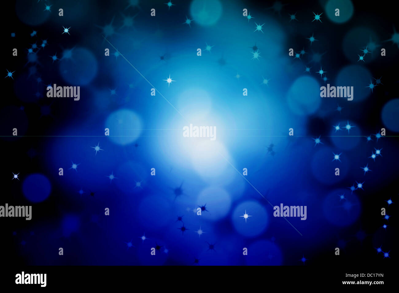 abstract magic sun light ray with glittering stars and bokeh Stock ...