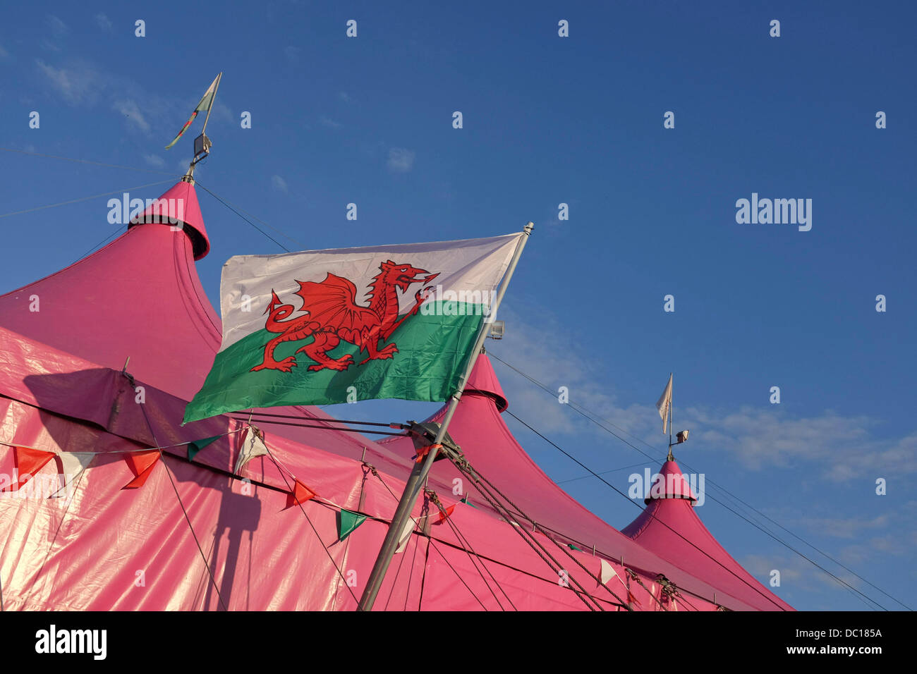 Welsh national flag flying in hi-res stock photography and images - Alamy