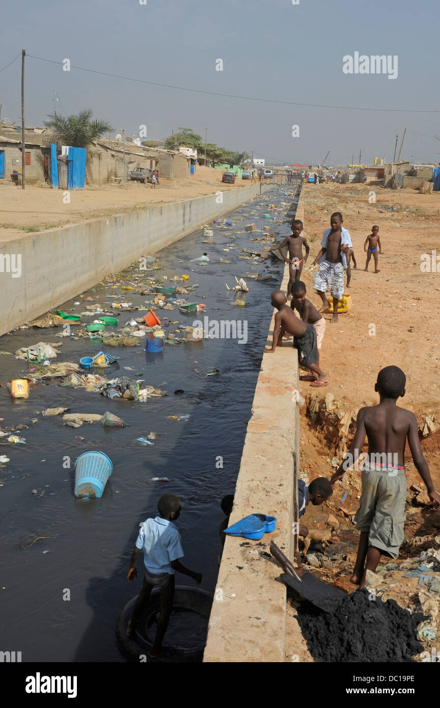 Angola Luanda Cacuaco Municipality 25 January 2011 Children play next ...