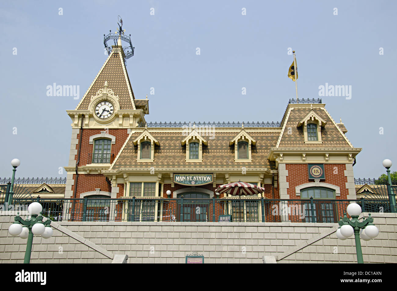 Main St. Station, Disneyland, Hong Kong Stock Photo - Alamy