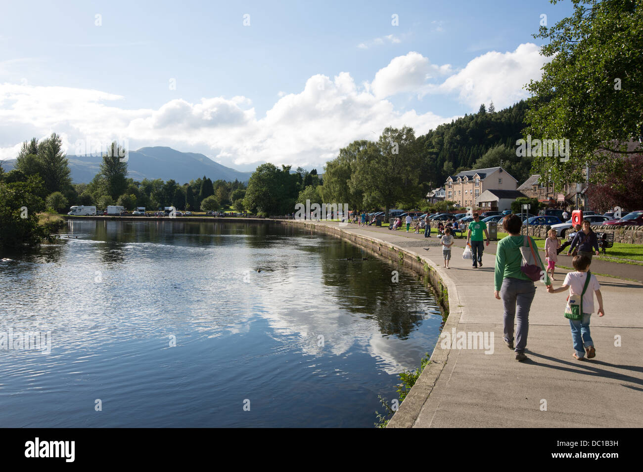 The River Teith running through Callander, in the Trossachs, Scotland ...