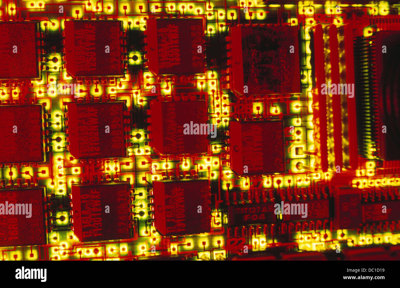 Computer printed circuit board, surface mount devices Stock Photo - Alamy