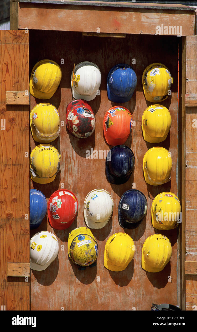 Hardhats hanging hi-res stock photography and images - Alamy