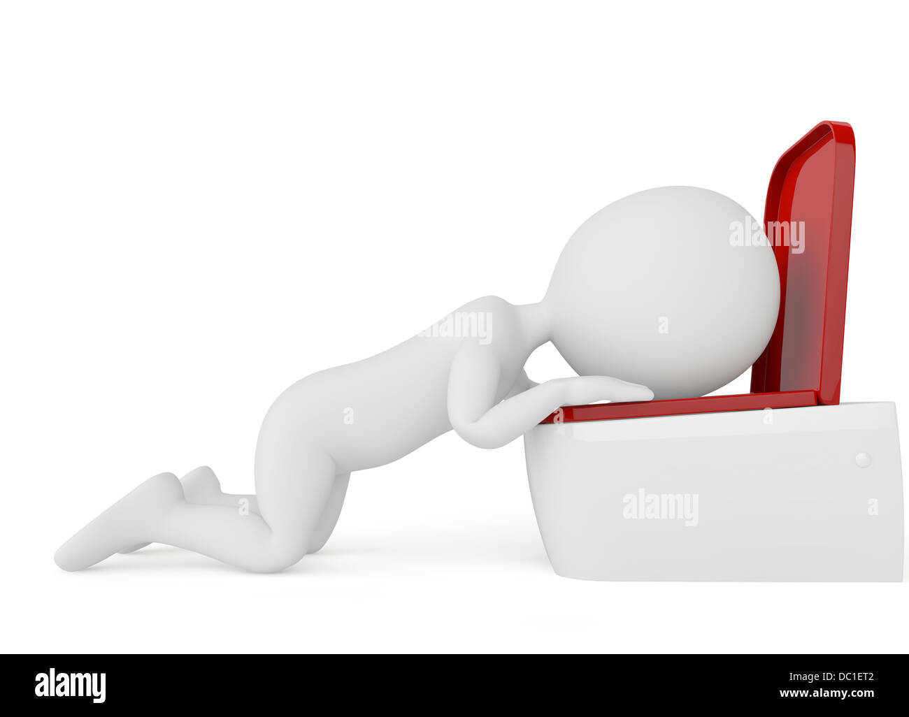 3d humanoid character vomiting on white Stock Photo - Alamy