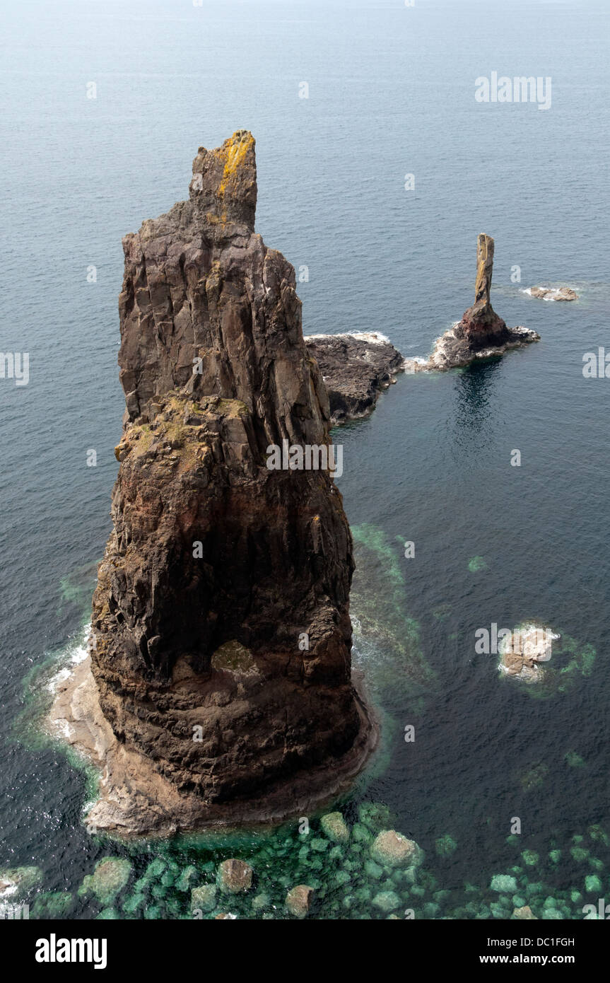 The sea stacks known as McLoad's Maidens on the Duirinish coast, Isle ...