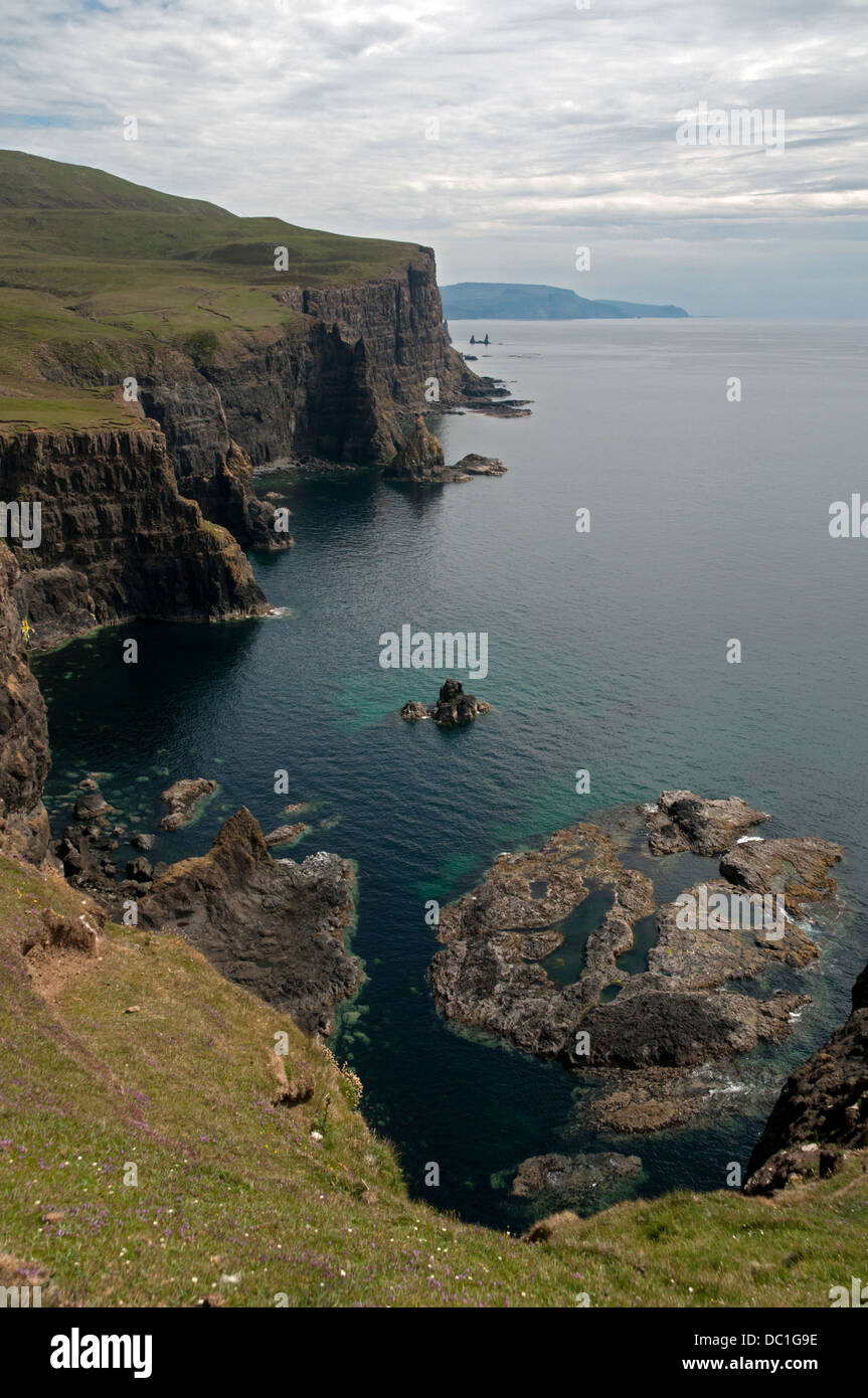 Cliff scenery on the Duirinish coast, Isle of Skye, Scotland, UK Stock ...
