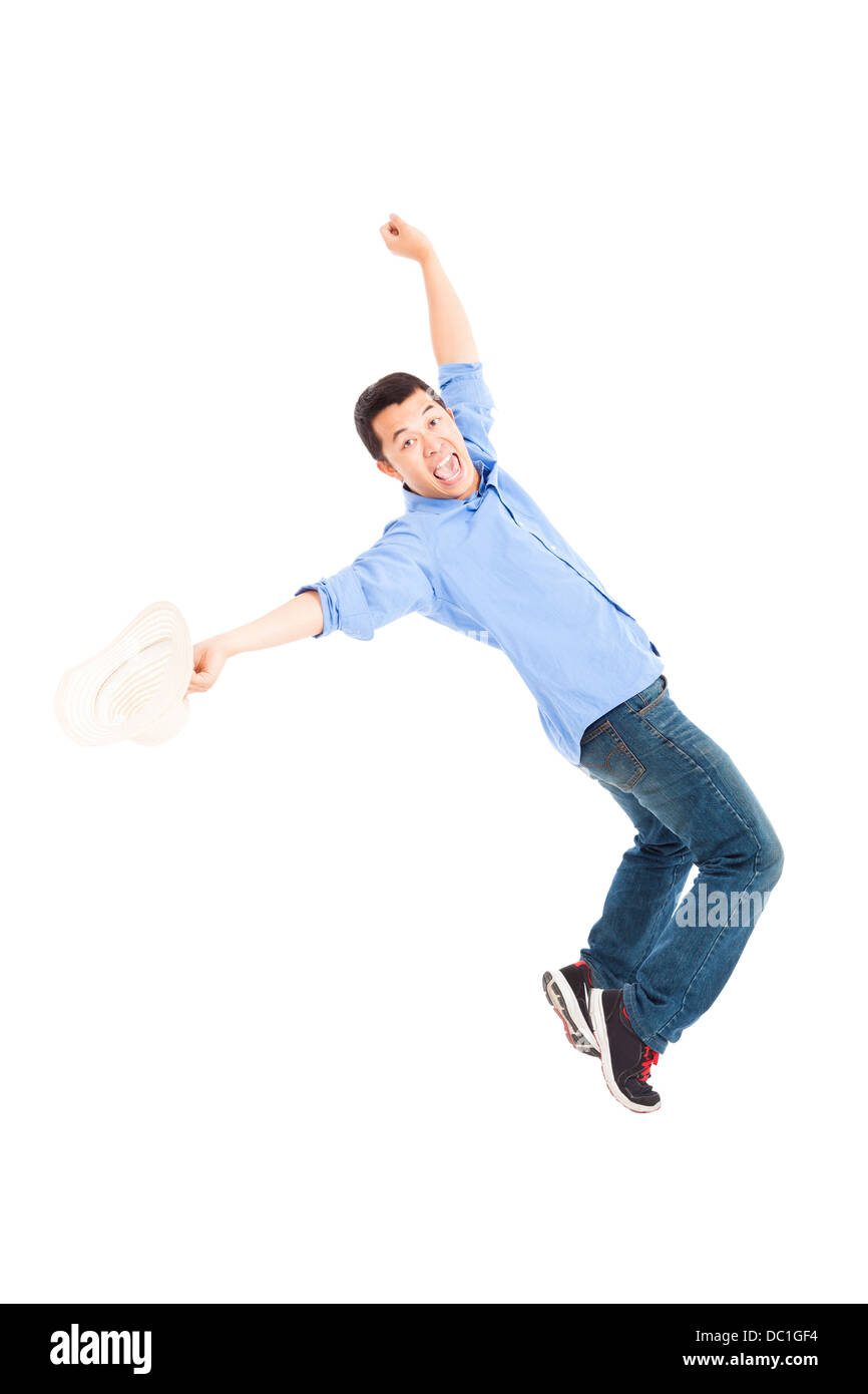 happy asian young man dancing Stock Photo - Alamy