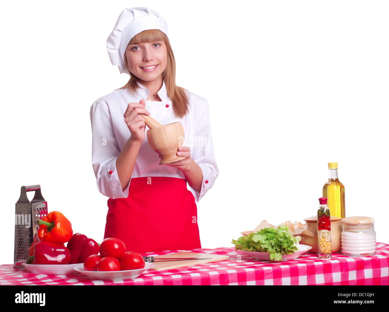 attractive woman cooking Stock Photo - Alamy