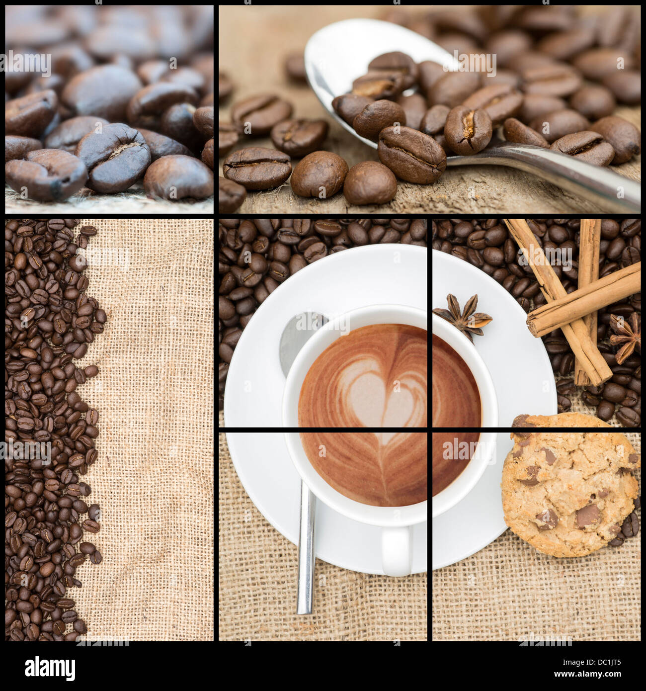 Collage of various coffee images Stock Photo - Alamy
