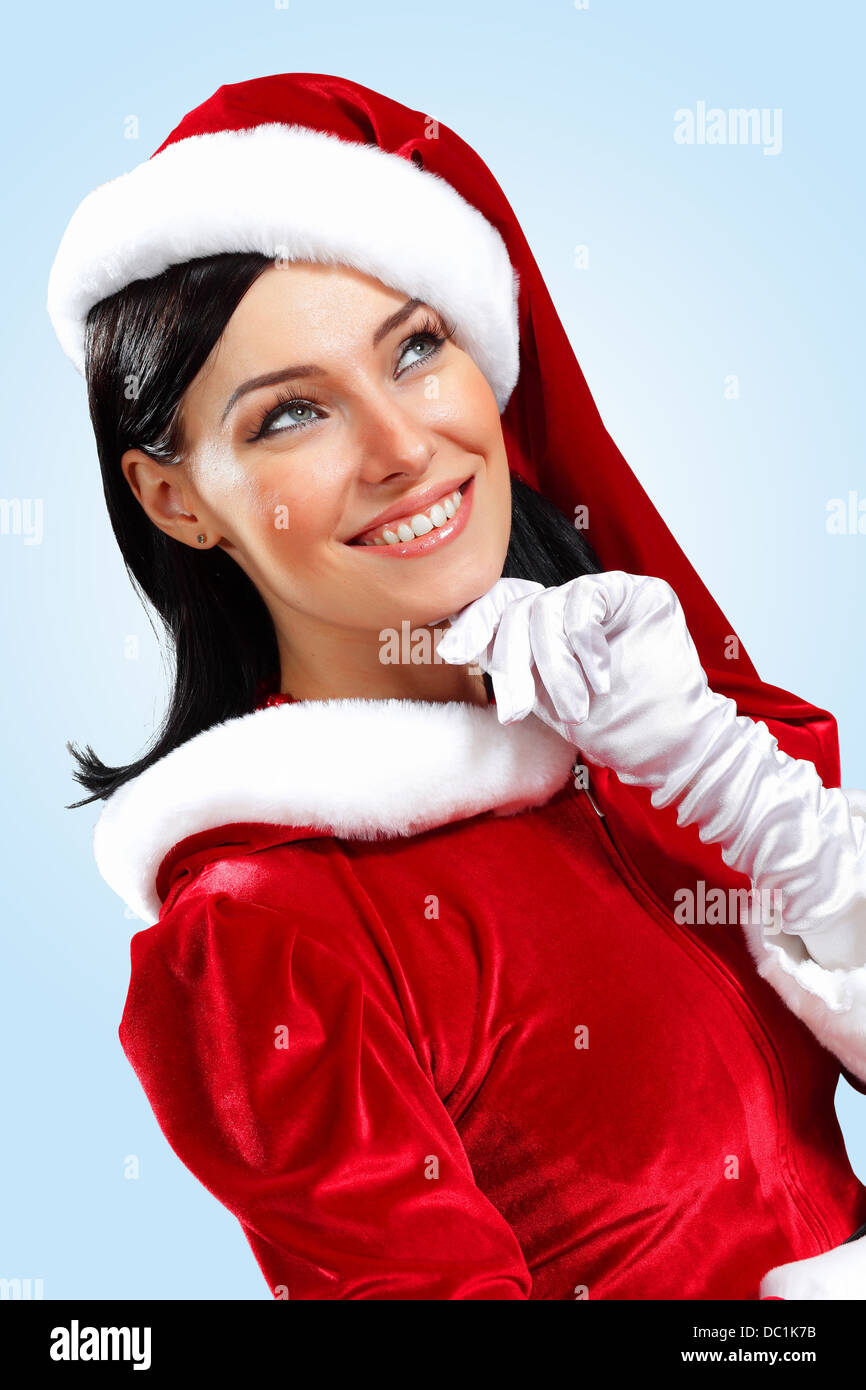 pretty santa girl Stock Photo - Alamy