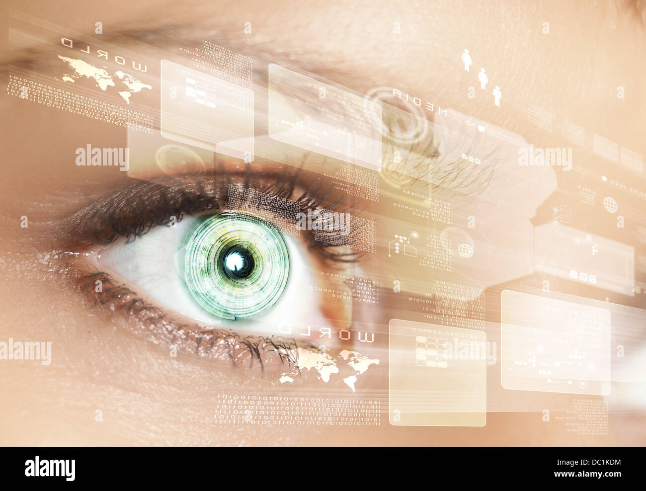 Blue digital eye cyber circuit hi-res stock photography and images - Alamy