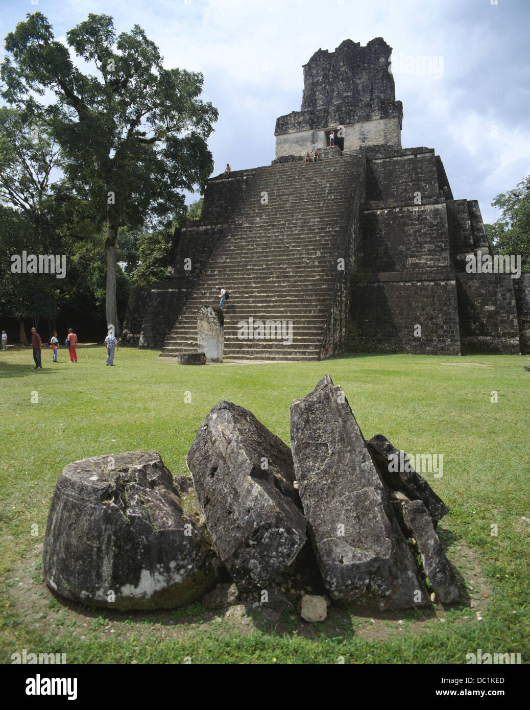 Temple of the Masks (Temple II). Mayan ruins of Tikal. Guatemala Stock ...