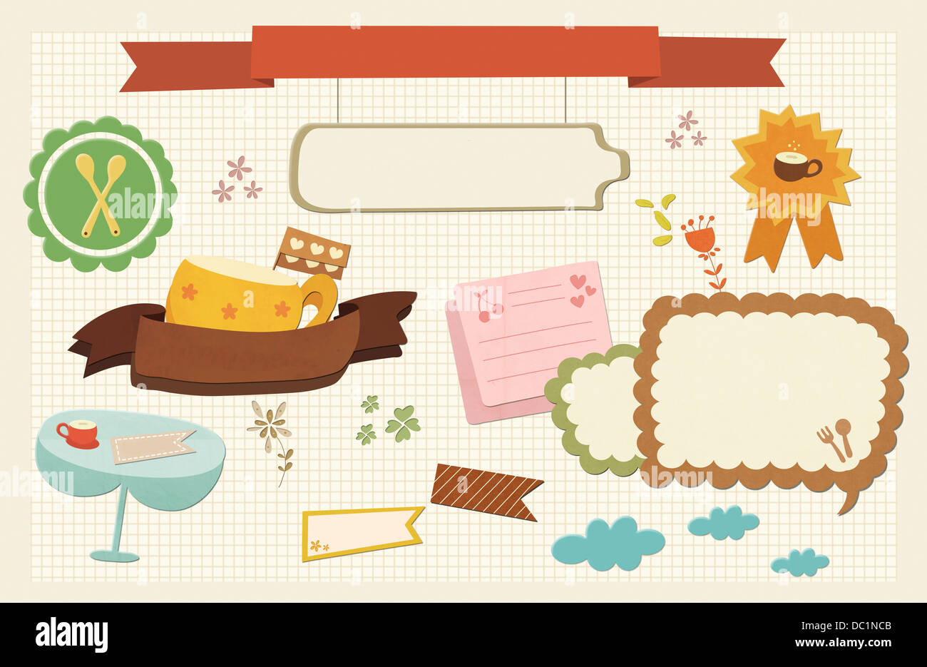 illustration set of memo designs Stock Photo - Alamy