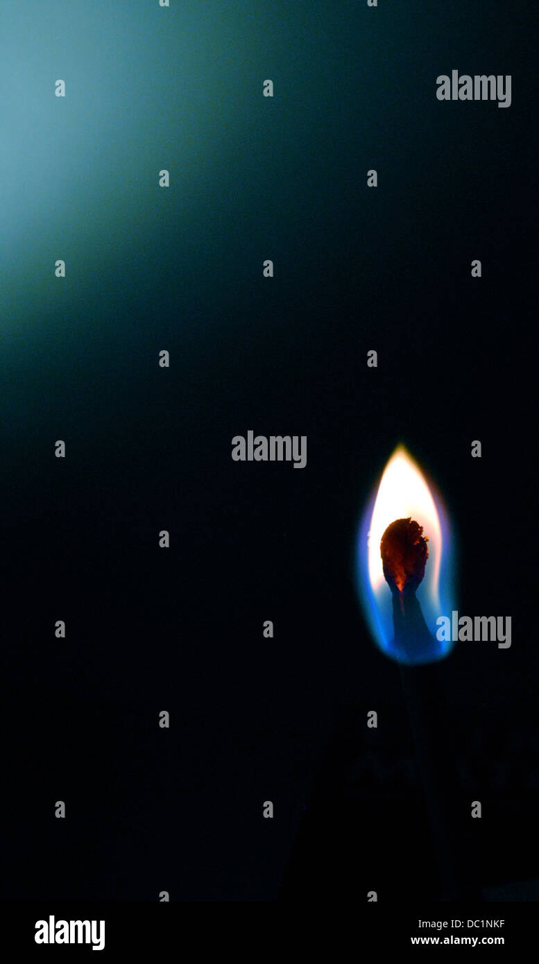 Match flame blue background hi-res stock photography and images - Alamy